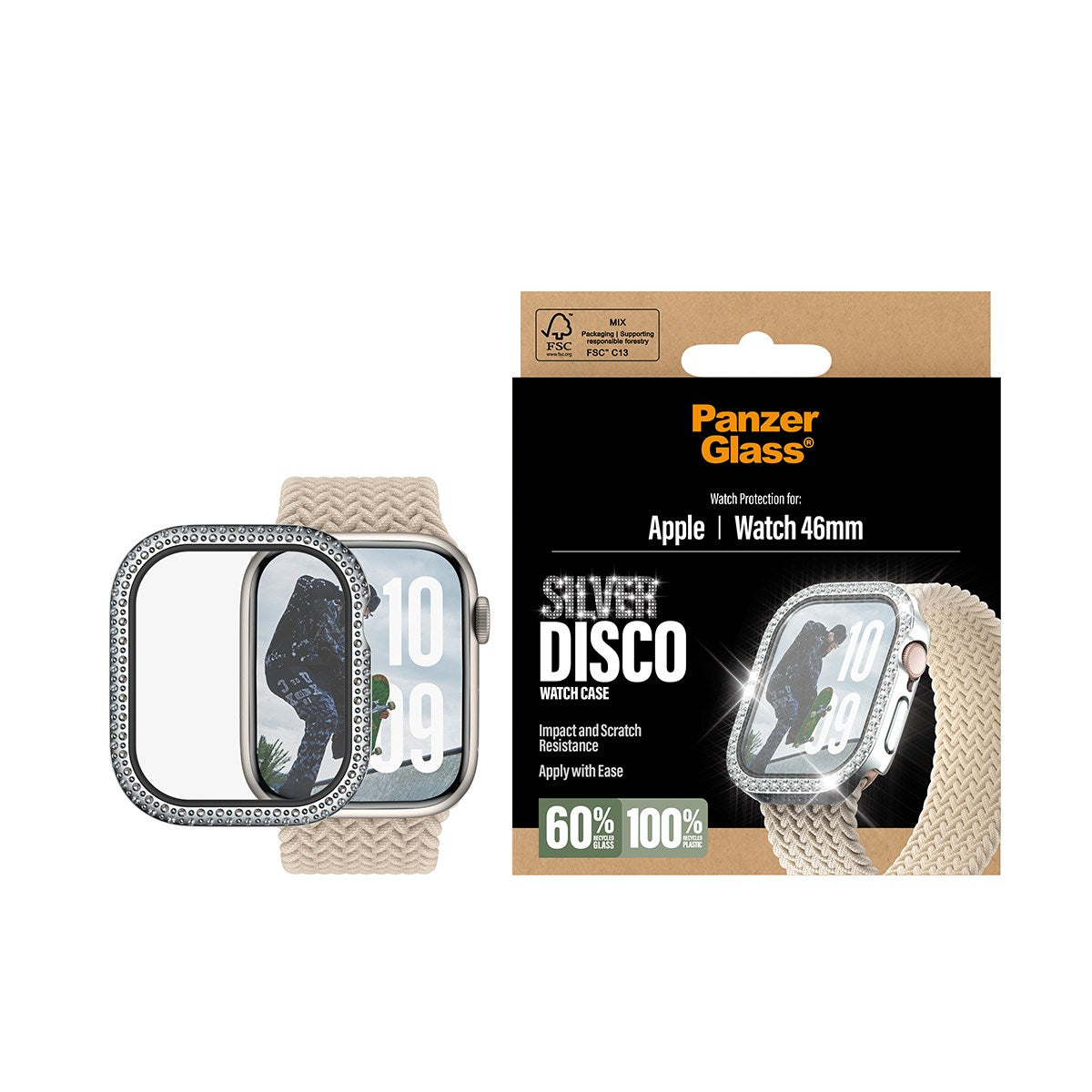 PanzerGlass® Full body Case Disco Silver Series 11 | 10 | 46mm